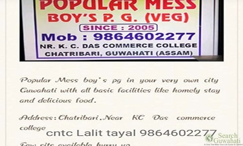 Popular Mess ( BOYS PG) in Guwahati - Search Guwahati City
